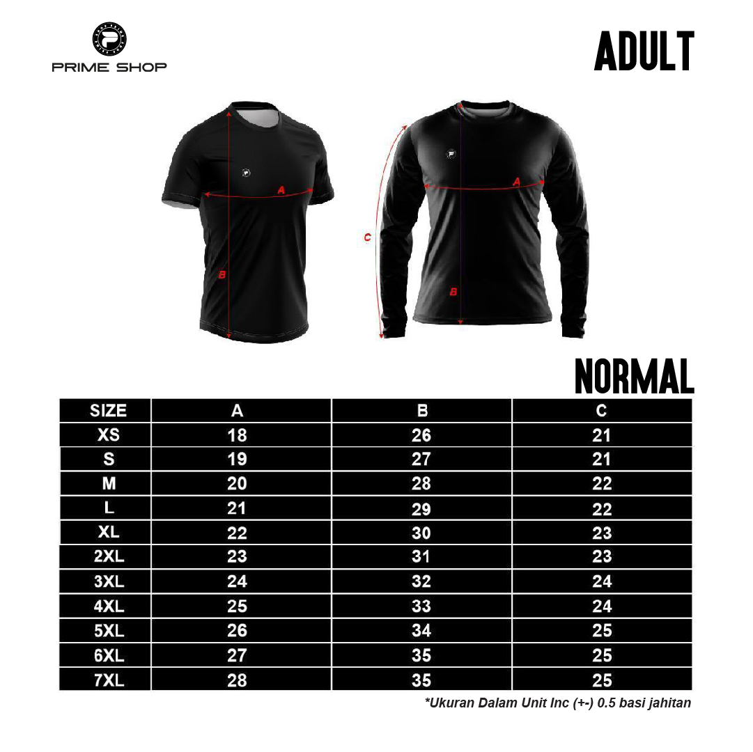 Size Chart – Prime Shop
